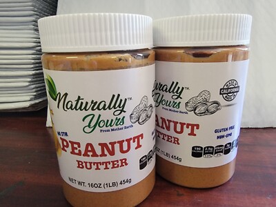 NATURALLY Yours CREAMY Peanut Butter Low Sugar/Sodium 16 oz (PACK of 12 ...