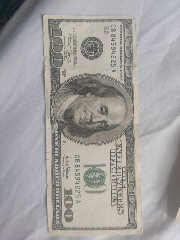100 Dollar Bill USA 1996 USD Misprint Off Center Cut VERY RARE ...