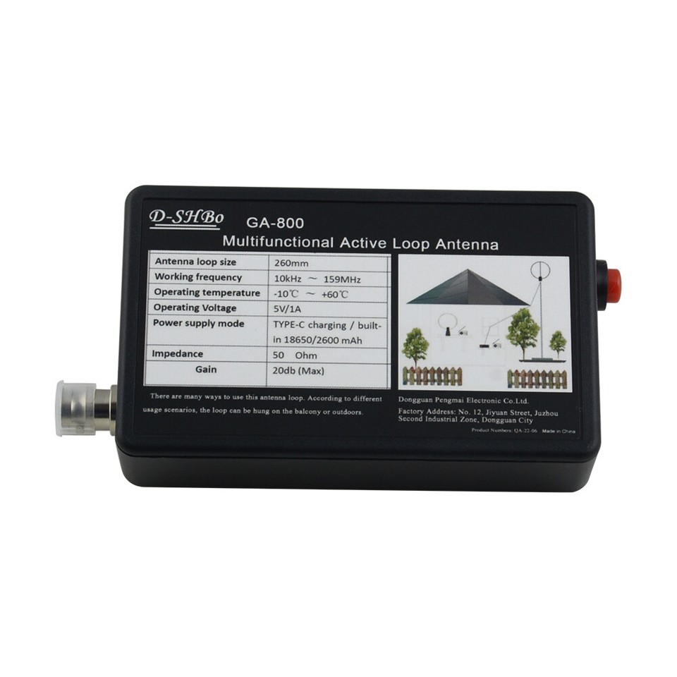 GA-800 Portable Active Loop Antenna for Shortwave Radios (10KHz-159MHz ...