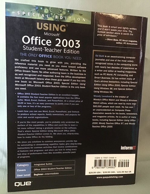 Special Edition Using Microsoft Office 2003, Student-Teacher Edition by ...