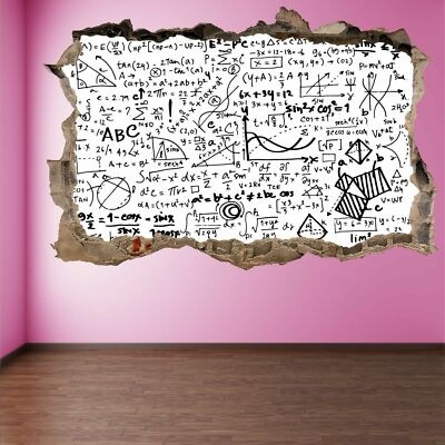 Math Formulas 3D Wall Art Sticker Mural Decal Mathematics School Decor ...