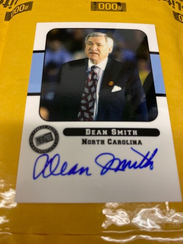 DEAN SMITH 2005 PRESS PASS AUTHENTICS AUTOGRAPH AUTO HALL OF FAME COACH ...