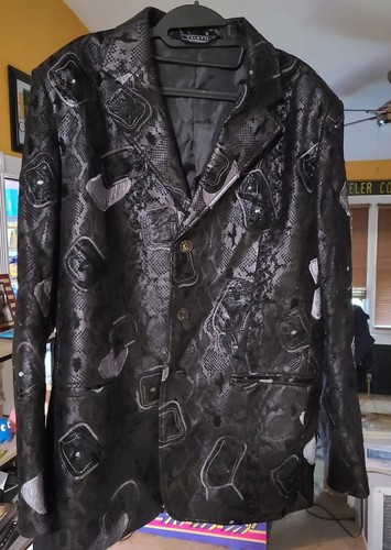 Italian Peletti Lana Collezione - Large Jacket Bllack Silver Gray | eBay