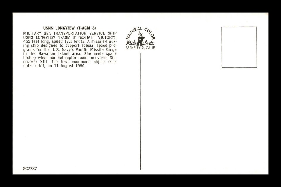 POSTCARD USNS LONGVIEW MILITARY SEA TRANSPORTATION SERVICE SHIP | eBay