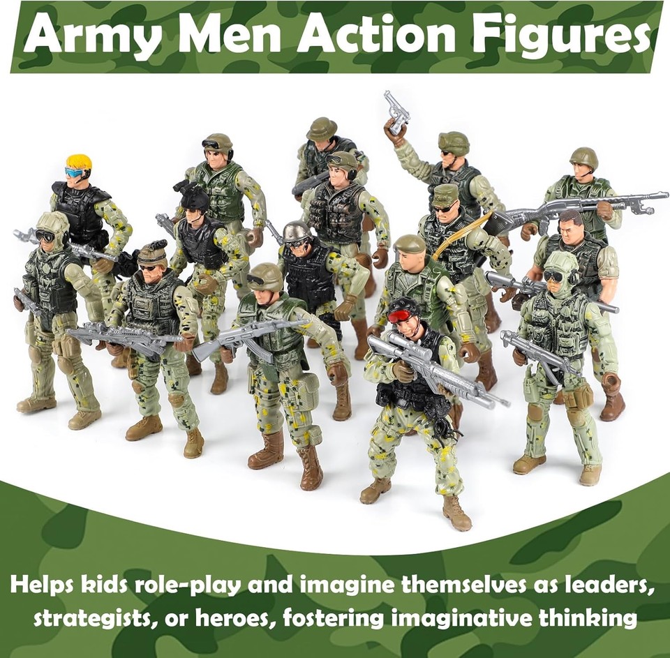 Army Men Action Figures Playset - 70+ PCS Realistic Army Toys ...