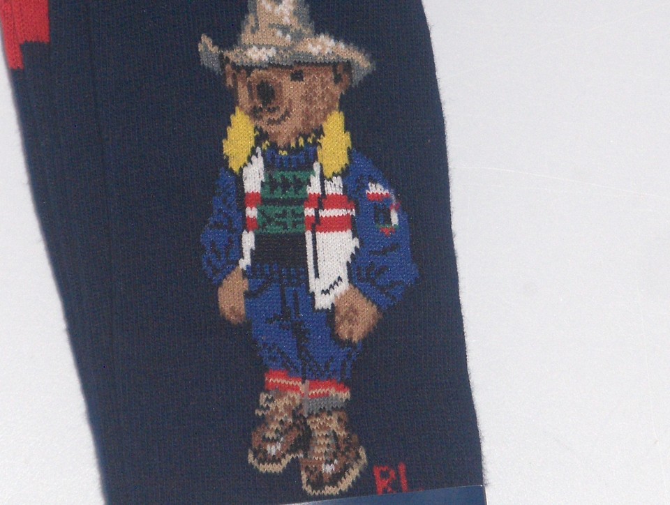 POLO RALPH LAUREN Men's Sun Valley Bear Pony Fair Isle Socks 2 PAIR ...