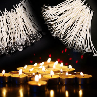 100X Candle wicks cotton core pre waxed with sustainers for candle ...