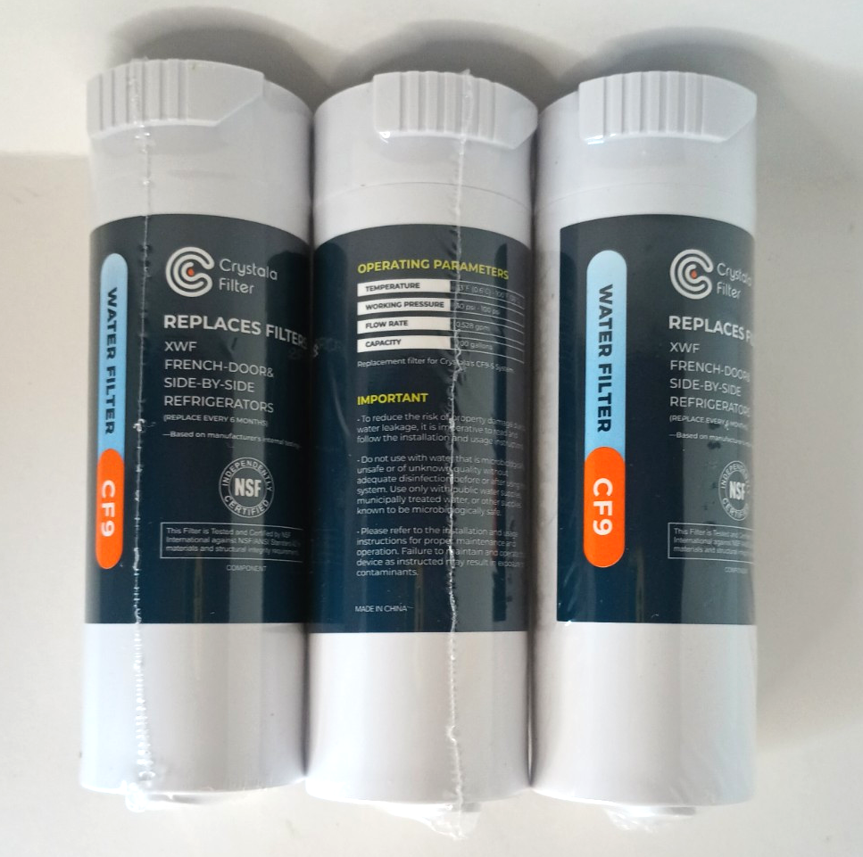 Crystala Filters XWF Water Filter, Compatible with GE XWF Refrigerator ...