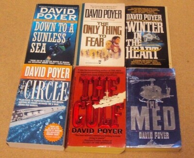 Lot 6 David Poyer PB Book The Med/Gulf/Circle/Winter In The Heart/Only ...