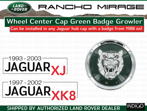 Jaguar Wheel Center Cap Green Badge Growler XJ6 XJ8 XK8 XJS MNA6249AB ...