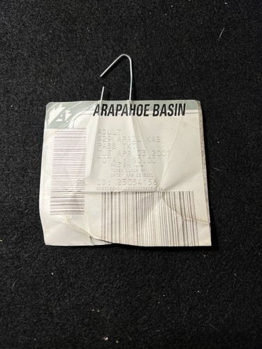 ARAPAHOE BASIN 4/3/2001 Skiing Ski Lift Ticket Wicket COLORADO Travel ...