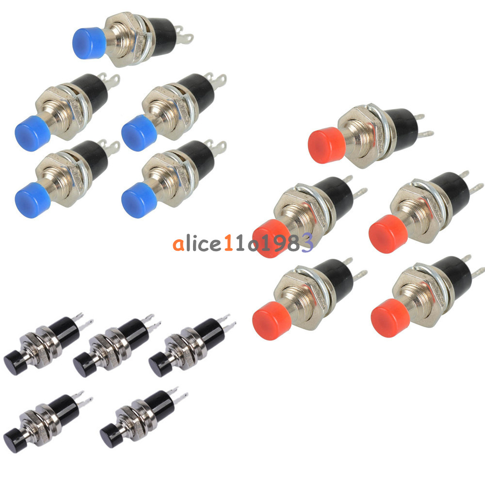 Momentary Switch Normally Open 10PCS 220V PBS-110 ON / OFF Push Button ...