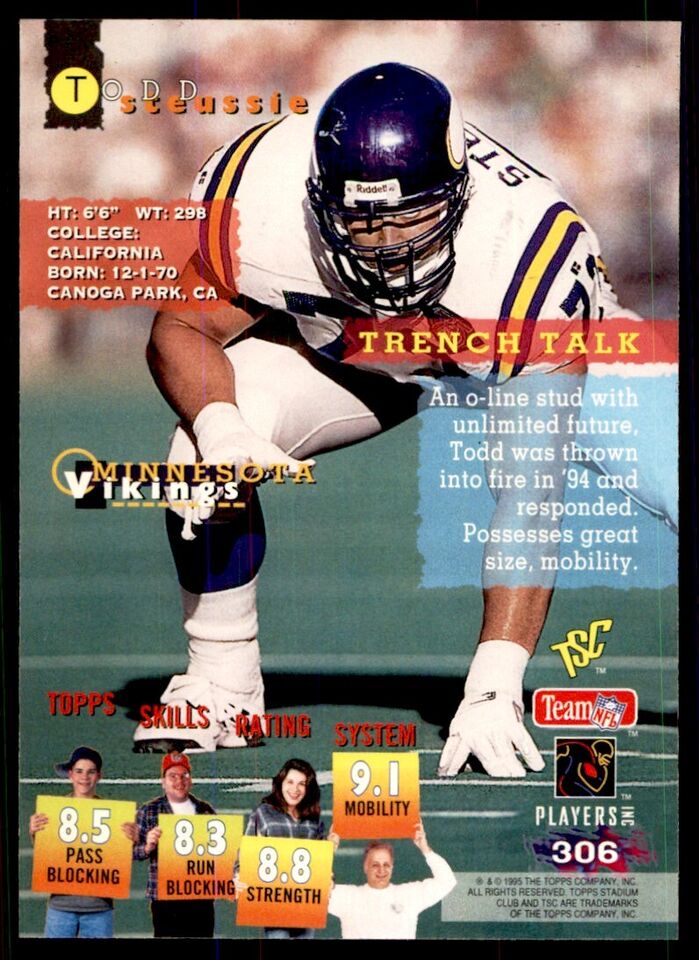 1995 Stadium Club #306 Todd Steussie | eBay