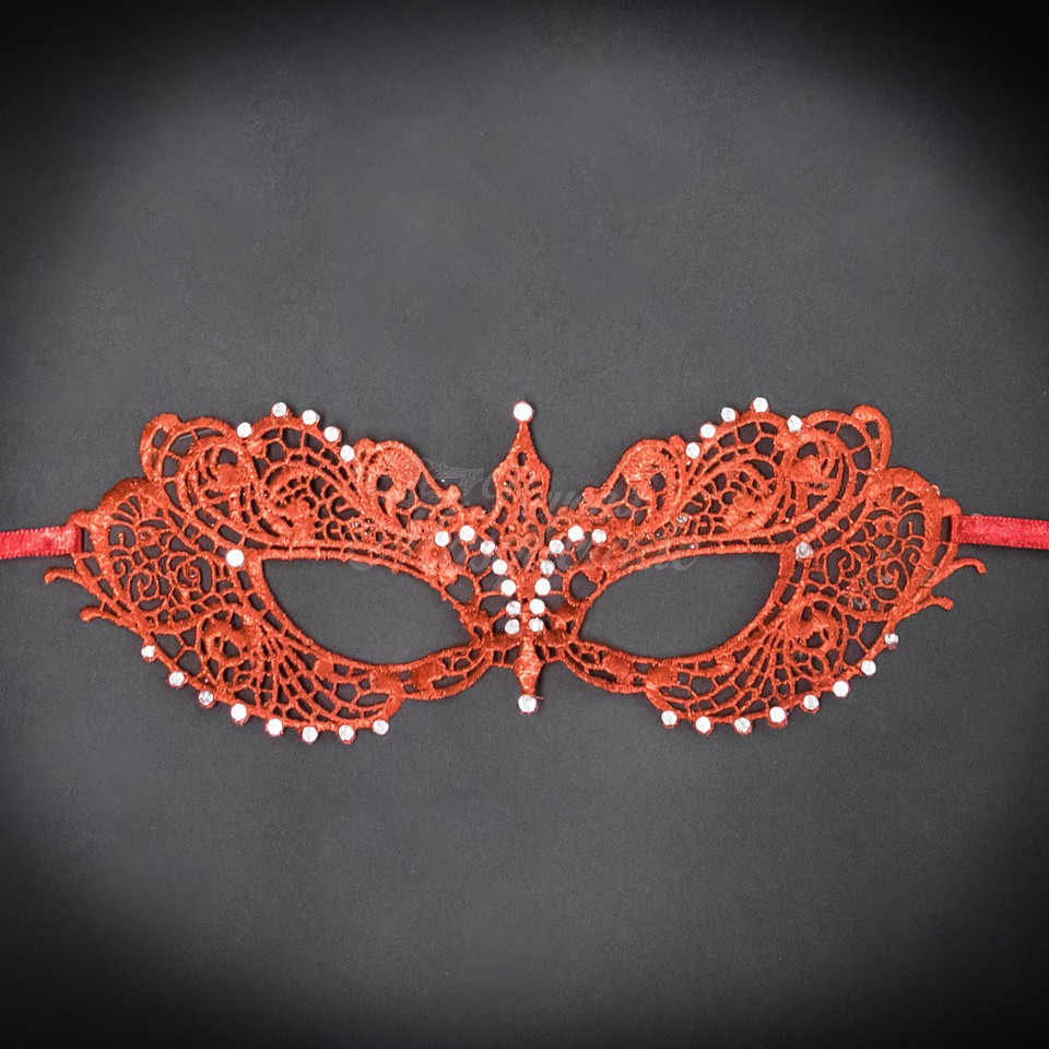 Lace Masquerade Mask RHINESTONES Anastasia Christian Ball Mask | eBay