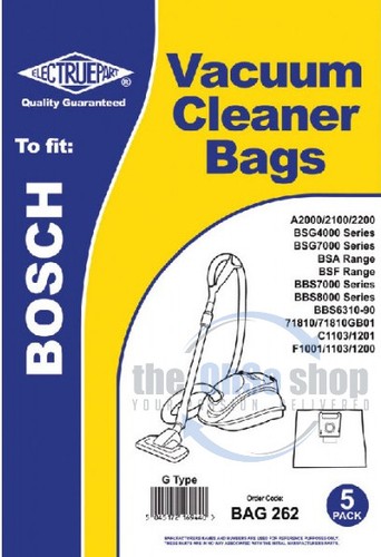 5 x BOSCH Vacuum Cleaner Cloth Bags G Type - Electruepart BAG262 | eBay UK