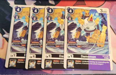x4 Playset Digimon DAMEMON BT14-059 Black/Purple Common TCG | eBay
