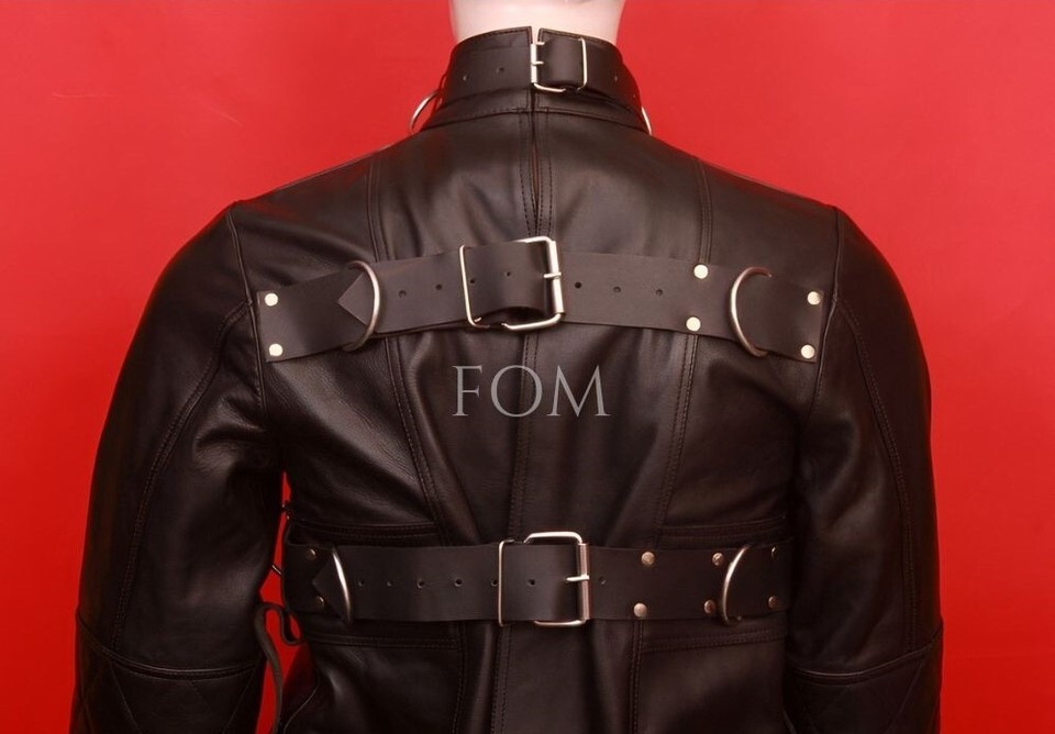 Real Leather Straight Jacket Heavy Duty Strait Jacket Bondage Restraint ...