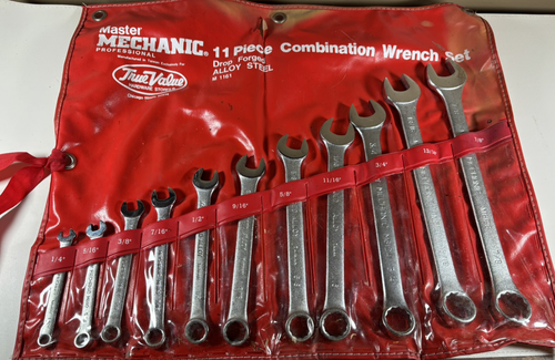 Vintage Master Mechanic 11 Piece Combination Wrench Set for True Value ...