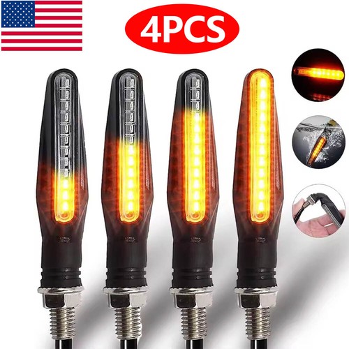 4PCS Motorcycle LED Turn Signals Lights Amber Blinker Indicators Light ...