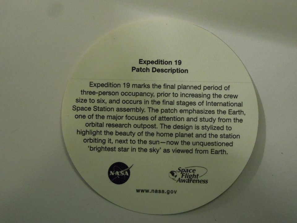 NASA Expedition 19 International Space Station ISS - Sticker Decal | eBay