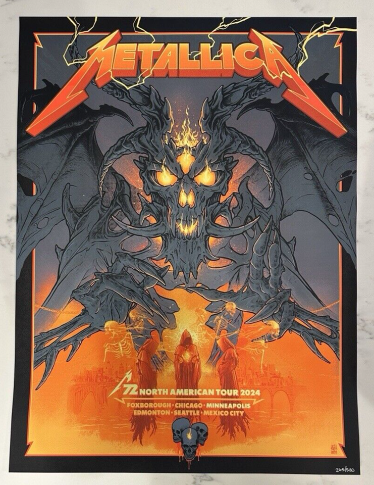 Metallica M72 Pop Up Poster Minneapolis. Authentic Numbered 265/500 | eBay