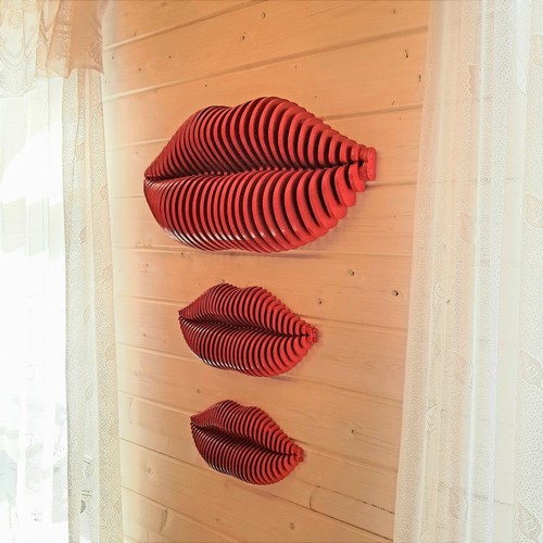 3D Wall Panel Lips, Parametric Wall Art, Wood Wall Panel, 1 pc. | eBay