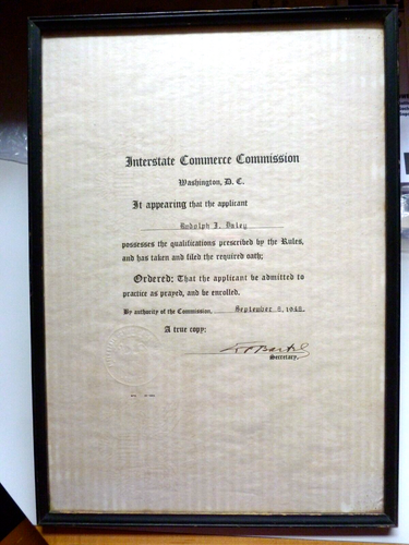 1948 Degree Interstate Commerce Commission Washington, D.C. Diploma ...