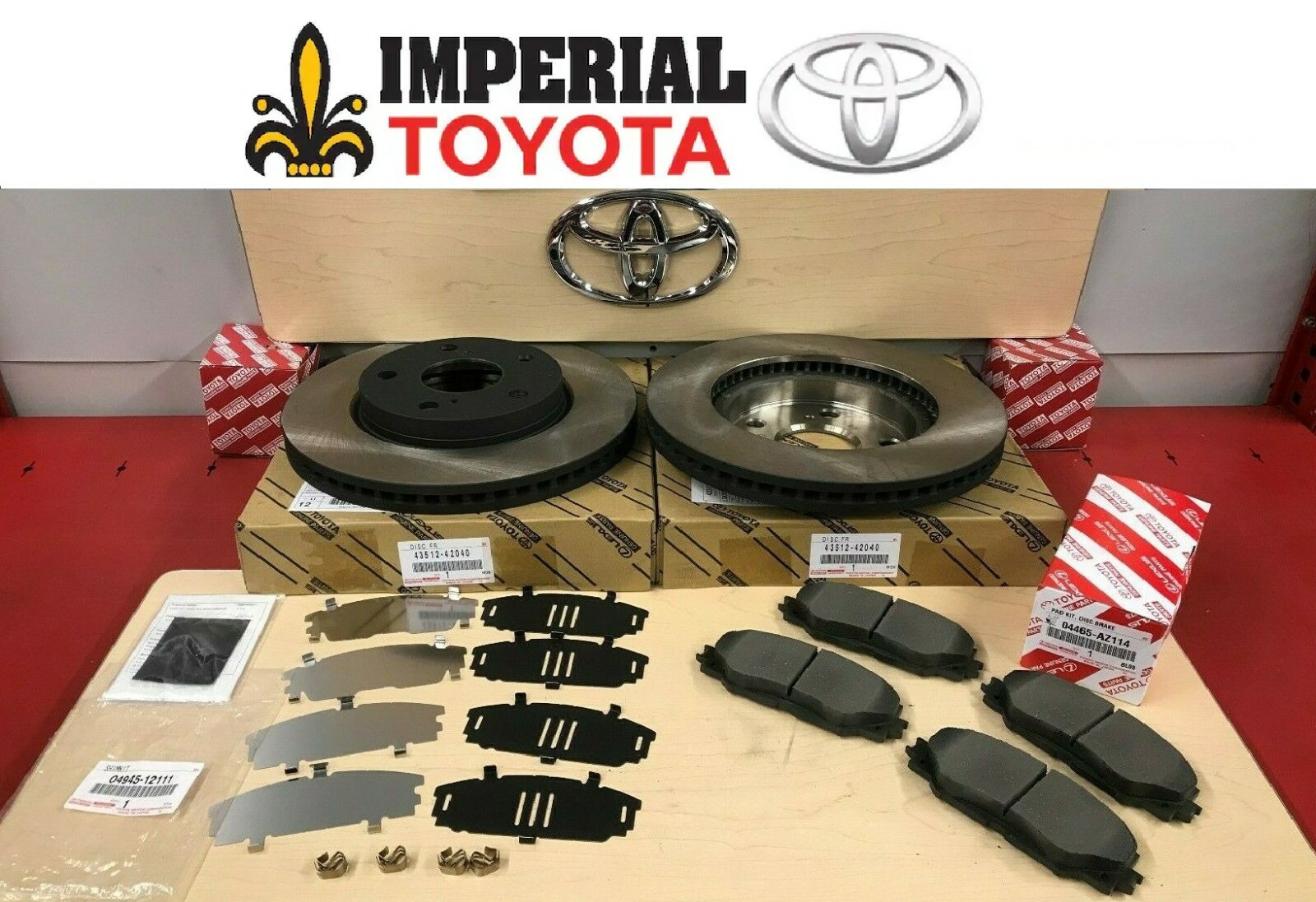2006-2012 RAV4 4CYL FRONT GENUINE TOYOTA BRAKE KIT OEM ROTORS, TCMC ...