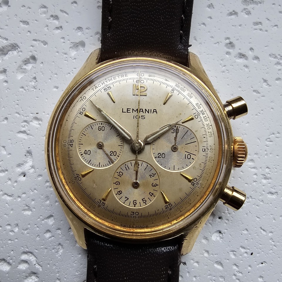 Vintage Rare Lemania 105 Chronograph Men's Wristwatch Cal 1280 Omega ...