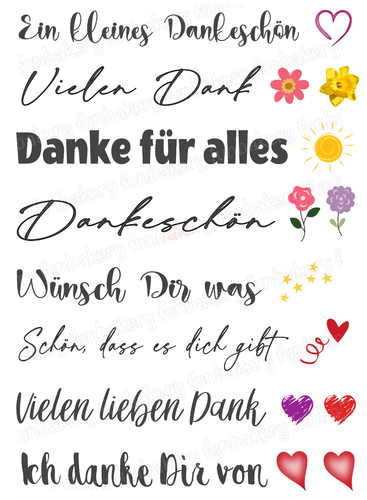 Danke Kerzentattoo Sticker Wasserschiebefolie Geschenk Dankeschön ...