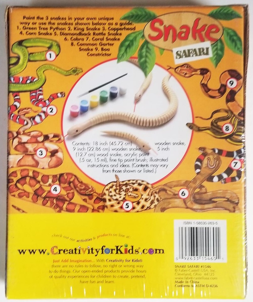 CREATIVITY FOR KIDS Faber-Castell SNAKE SAFARI paint wooden bendable ...