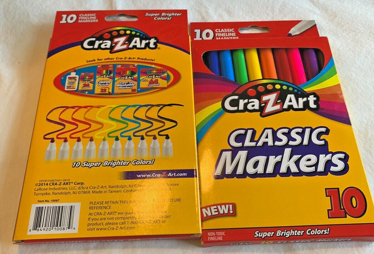 Cra-Z-art Classic Fine Line Markers 10 ct. Pack Assorted Colors | eBay