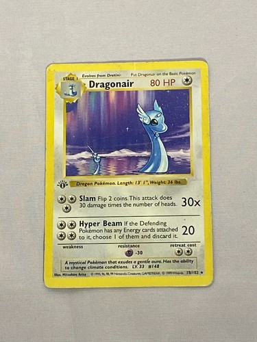 Pokemon First Edition Shadowless Dragonair Base Set 18/102 | eBay