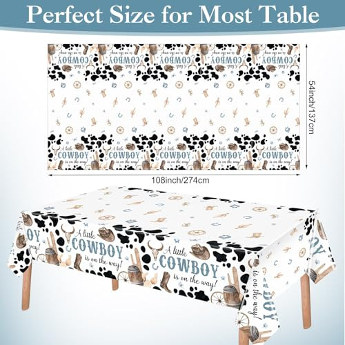 3 Pcs Cowboy Baby Shower Party Decorations Western Cowboy Tablecloth | eBay