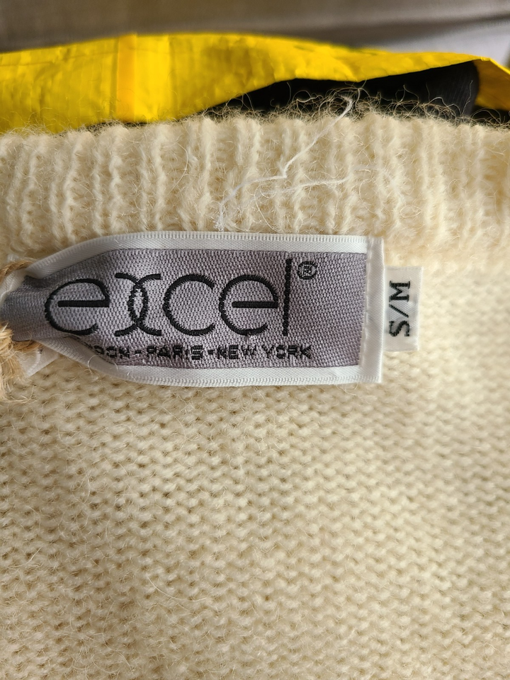 Excel - Cream Acrylic/ Wool /Nylon Tasselled Long Cardigan/Jacket Size ...