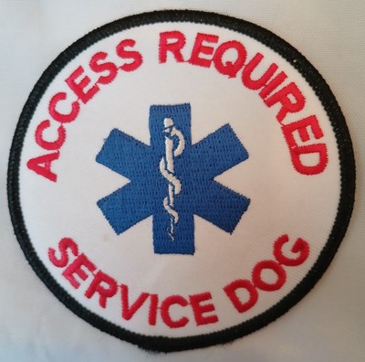SERVICE DOG, EMOTIONAL SUPPORT ANIMAL ESA E.S.A. PATCH 3.5" Dia. ROUND ...