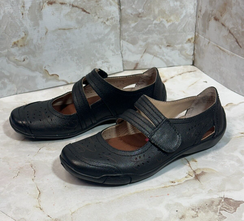 Worn twice Ros Hommerson Black Leather Chelsea Mary Jane Flat Size 5M ...