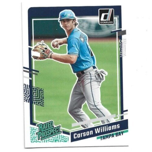 2023 Panini Donruss Tampa Bay Rays Carson Williams Rated Prospect card ...
