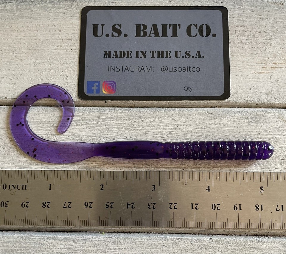 6” Ribbon Tail Worm lot of 25 Color Light Blk Grape Bass Texas Rig | eBay
