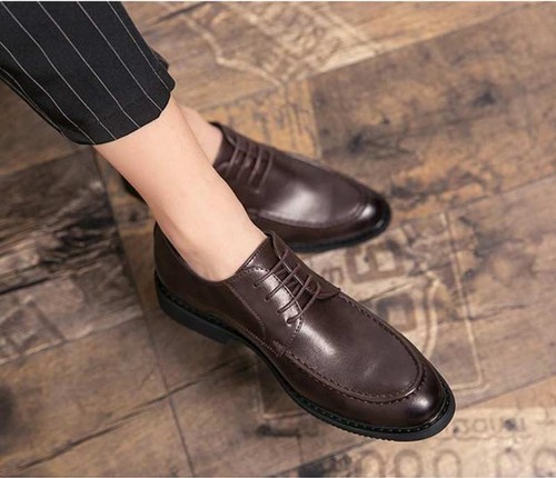 Mens Round Toe Oxfords Lace up Party Club Faux Leather Business Casual ...