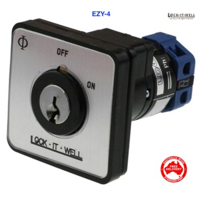 Lock It Well Panel Mount Momentary Key Switch 12-440V DC- LIWEZY4 ...