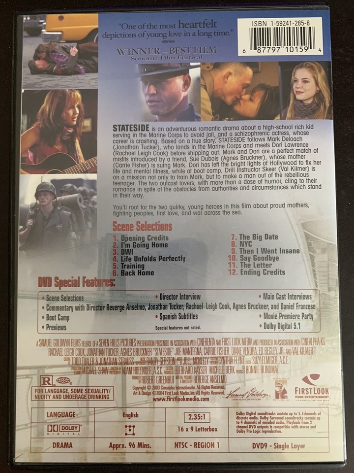 Stateside (DVD, 2004)- Val Kilmer,Rachael Leigh Cook, Jonathan Tucker ...