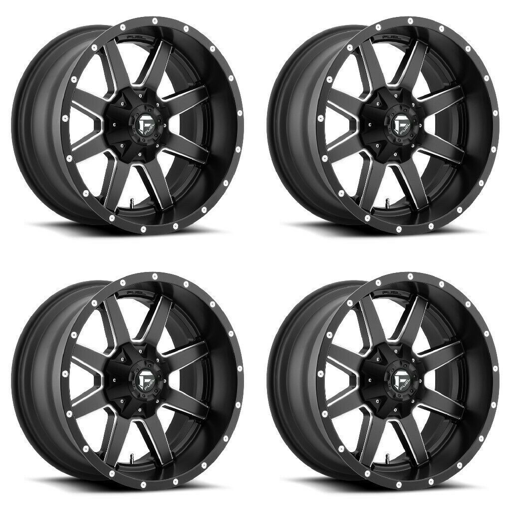 Set 4 Fuel D538 Maverick 20x9 6x135 6x5.5 Matte Black Milled Wheels 20 ...