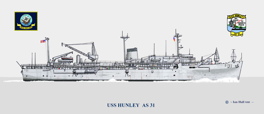 USS Hunley AS 31 Ship Print US Navy | eBay