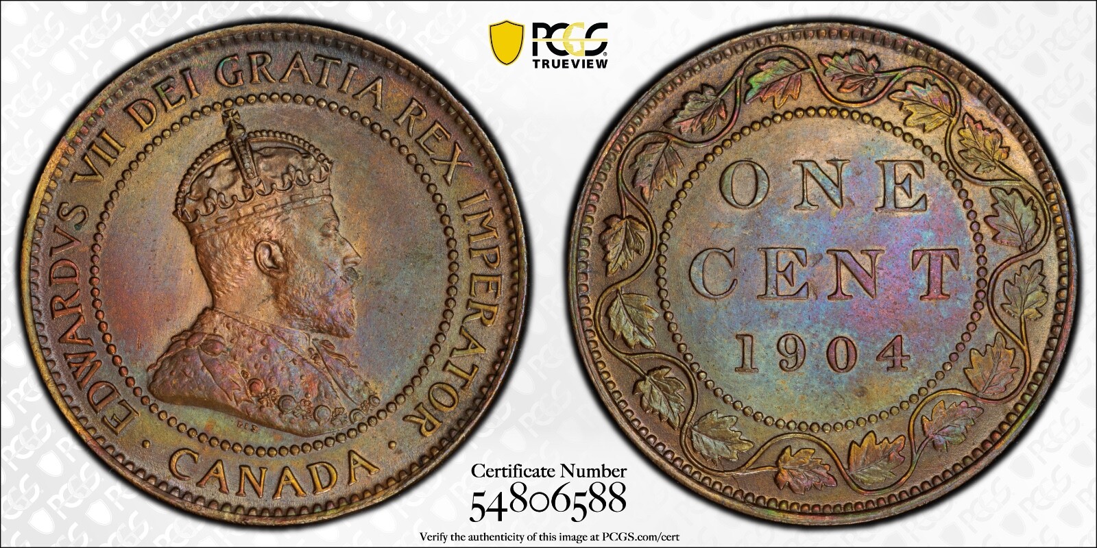 1904 One Cent 1¢ PCGS UNC Details - Very Nice Multi-Colour Tones | eBay