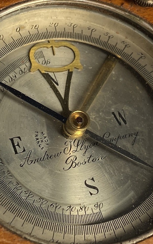 Antique 3” Pocket Compass Andrew J. Lloyd Company Boston Made in France | eBay