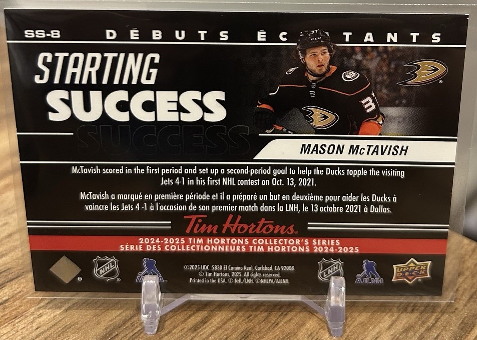 2024-25 UD Tim Hortons Rookie Retrospective Mason McTavish Starting ...