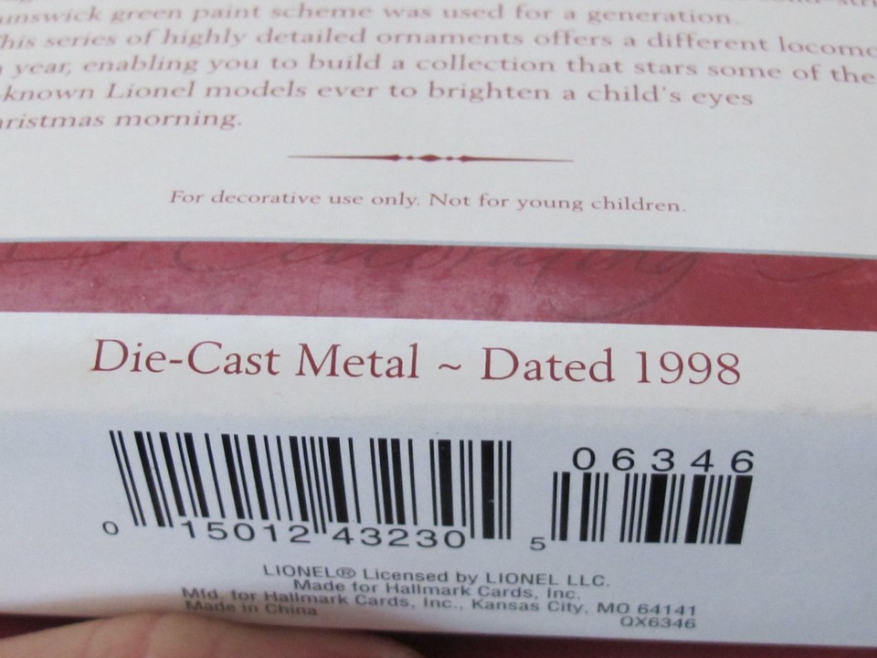 Hallmark Pennsylvania GG-1 Locomotive Lionel Train Keepsake Ornament ...