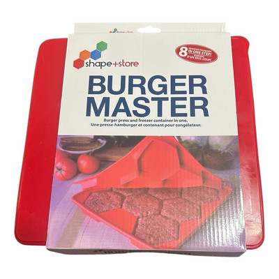 Burger Master 8-in-1 Burger Press and Freezer Container Shape+Store ...
