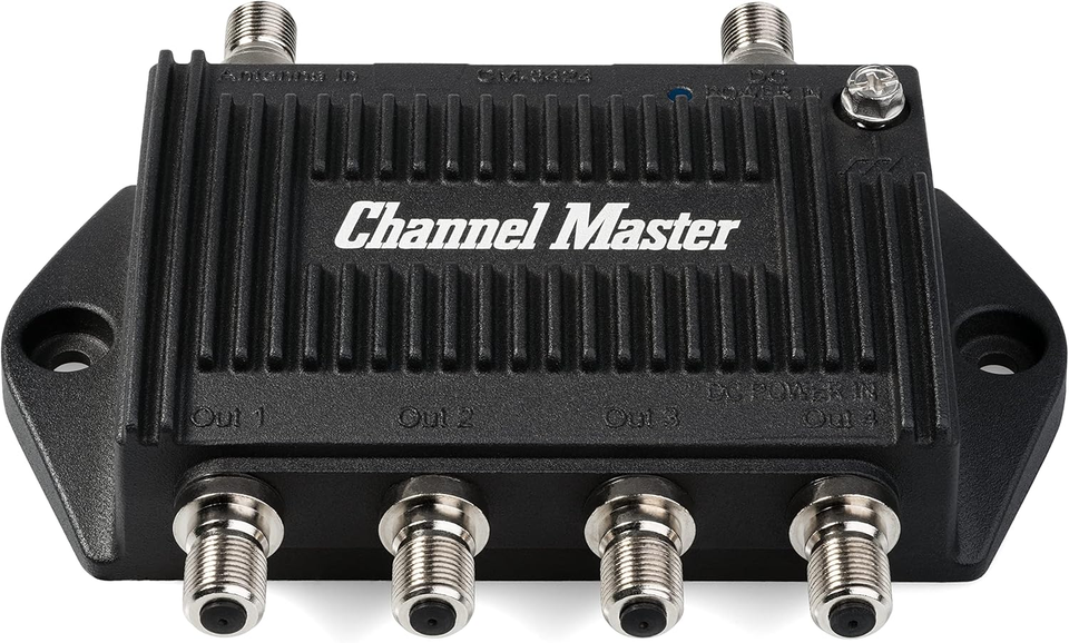 TV Antenna Booster 4-4-Port TV Antenna Distribution Amplifier, Built-In ...